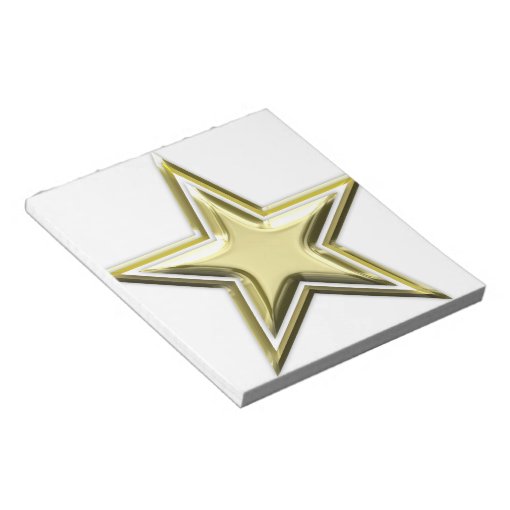 Gold Star 2 Layer Golden Stars Notepad | Zazzle