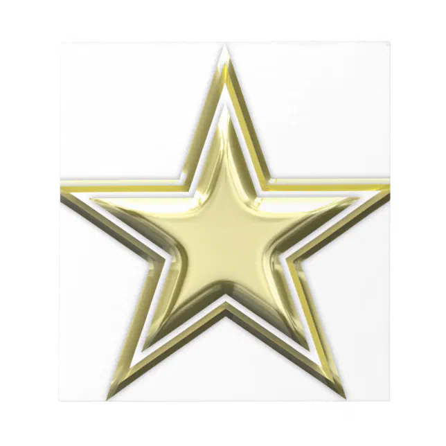Gold Star 2 Layer Golden Stars Notepad | Zazzle