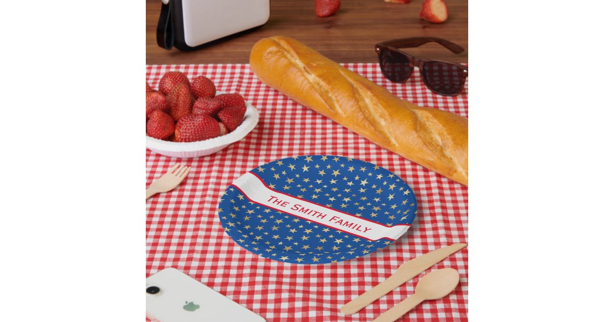 Gold Star American Paper Plate | Zazzle