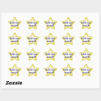 Gold star award stickers | Zazzle