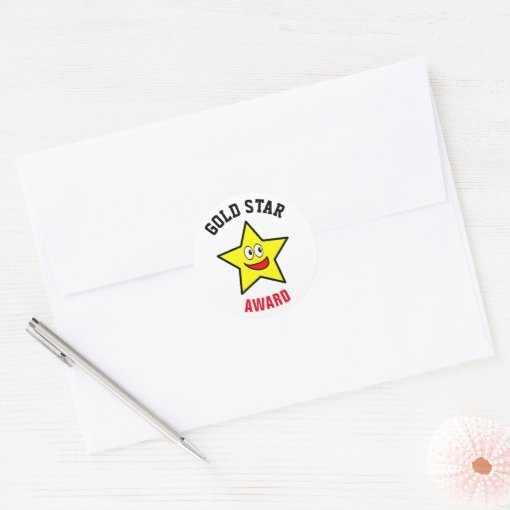 Gold Star Award Winner Classic Round Sticker | Zazzle