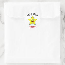 Gold Star Award Winner Classic Round Sticker | Zazzle