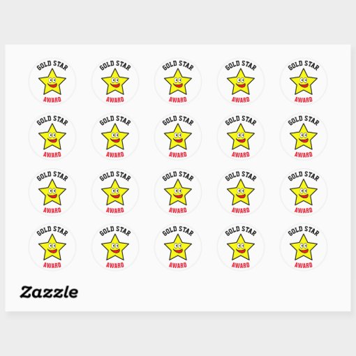 Gold Star Award Winner Classic Round Sticker | Zazzle