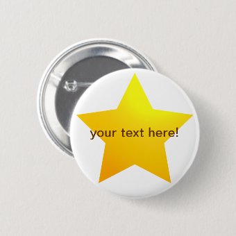 Gold star - button badge | Zazzle