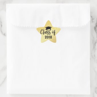 Gold Star Class of 2018 Custom Graduation Sticker | Zazzle