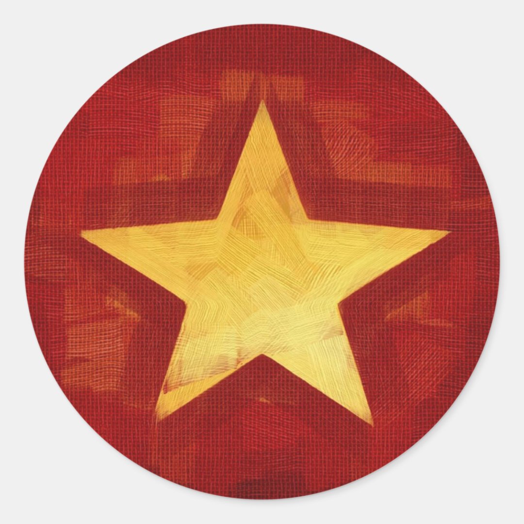 gold star classic round sticker | Zazzle