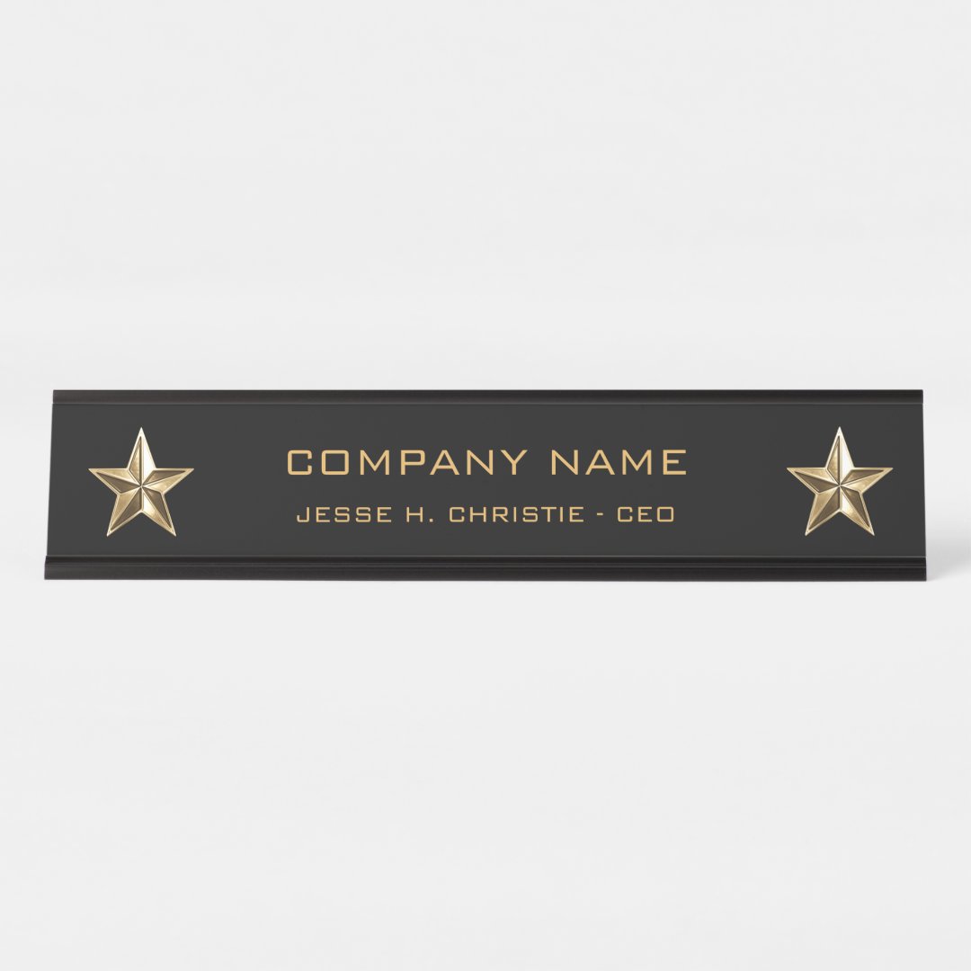 Gold Star Company Executive Desk Name Plate | Zazzle