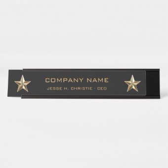 Gold Star Company Executive Desk Name Plate | Zazzle