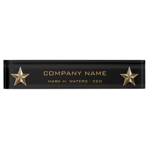 Gold Star Company Executive Desk Name Plate | Zazzle
