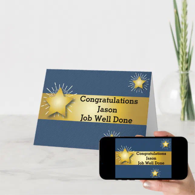 Gold Star Congratulations Card | Zazzle
