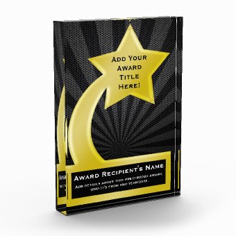 Gold Star Custom Personalized Acrylic Award | Zazzle