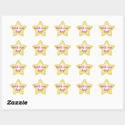 Gold star day star sticker | Zazzle