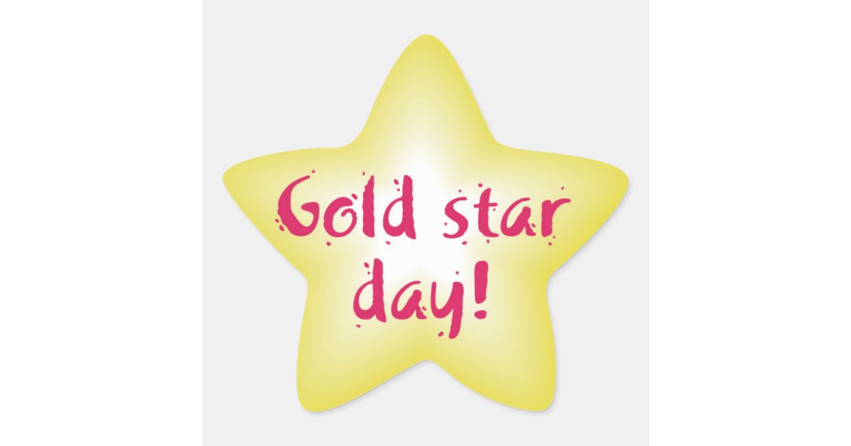 Gold star day star sticker | Zazzle