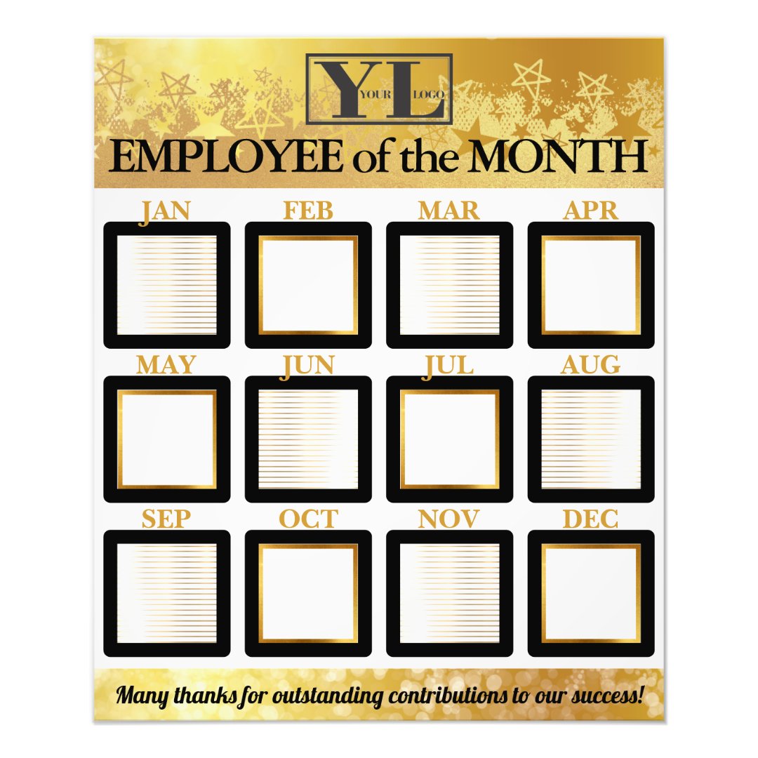 Gold star employee of the month photo display | Zazzle