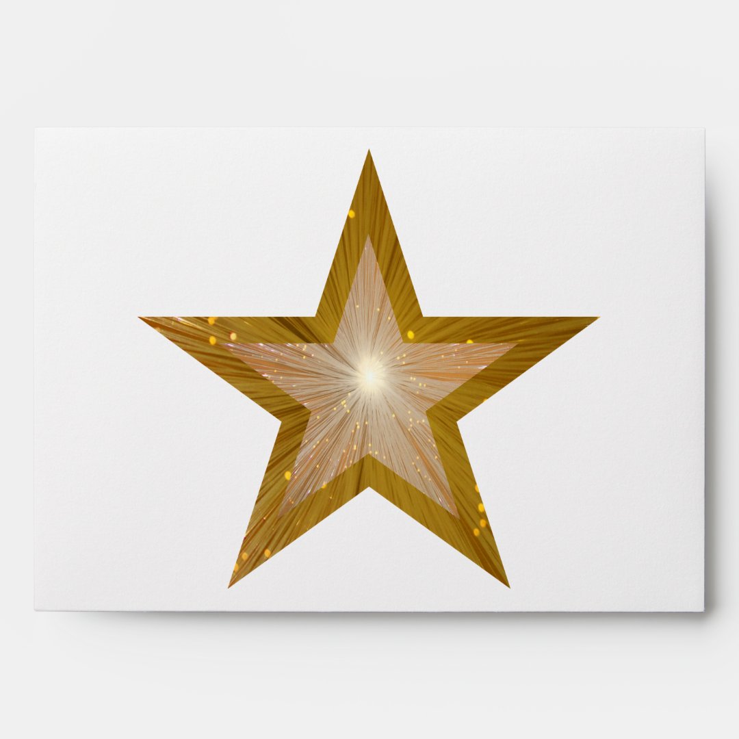 Gold Star envelope 2 white | Zazzle