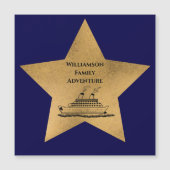 Gold Star Family Cruise Ship Door Blue Magnet | Zazzle