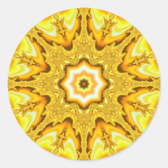 Gold Star Fractal Stickers | Zazzle