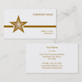 Gold Star gold line business card template white | Zazzle