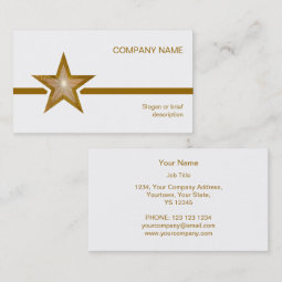 Gold Star gold line business card template white | Zazzle
