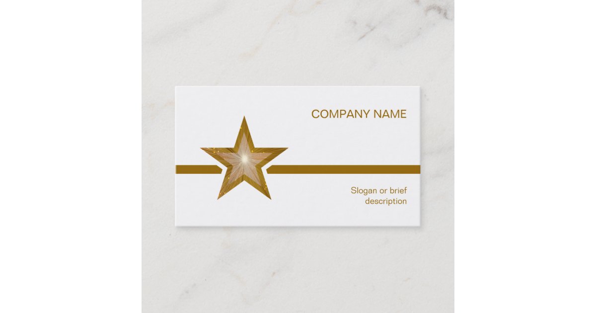 Gold Star gold line business card template white | Zazzle