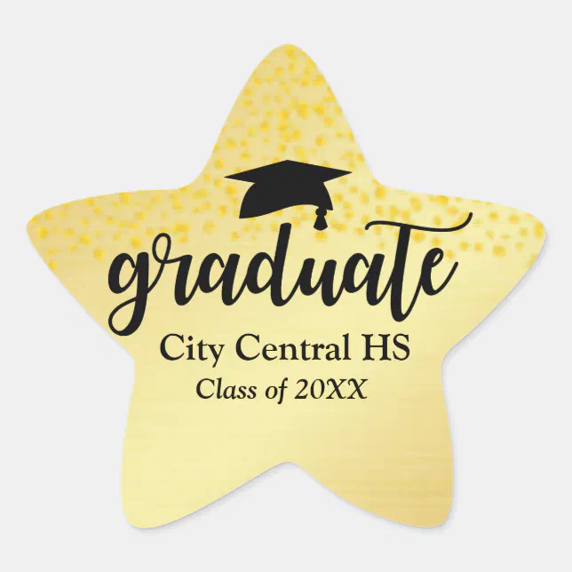 Gold Star Graduate 2018 Graduation Envelope Seal | Zazzle