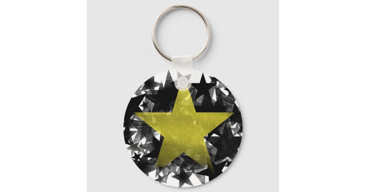 Gold Star Keychain | Zazzle