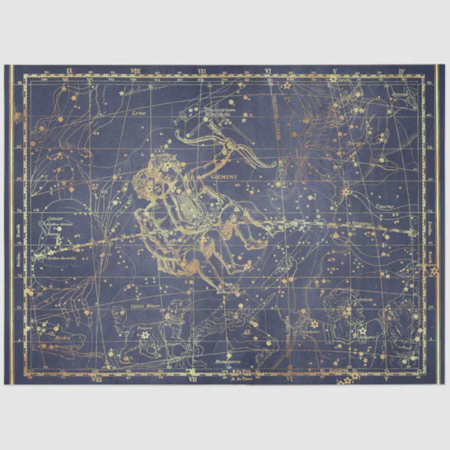 Gold Star Map Series Design 16 Tissue Paper | Zazzle