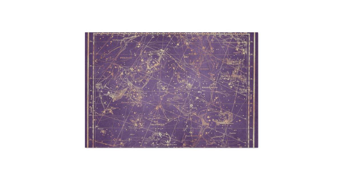 Gold Star Map Series Design 19 Tissue Paper | Zazzle