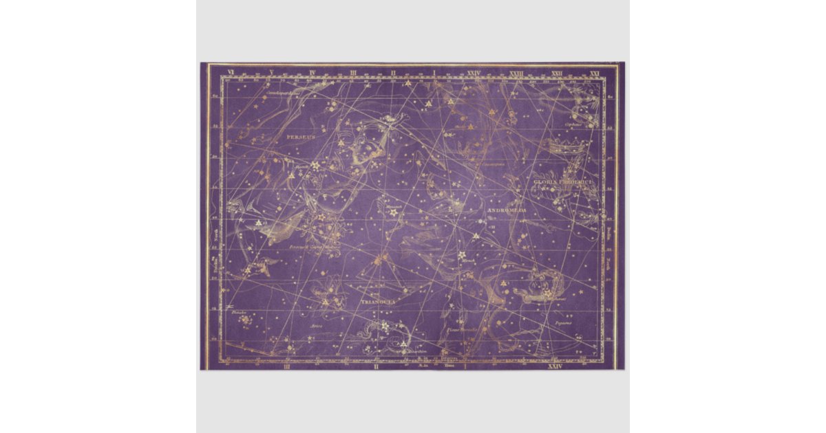 Gold Star Map Series Design 19 Tissue Paper | Zazzle
