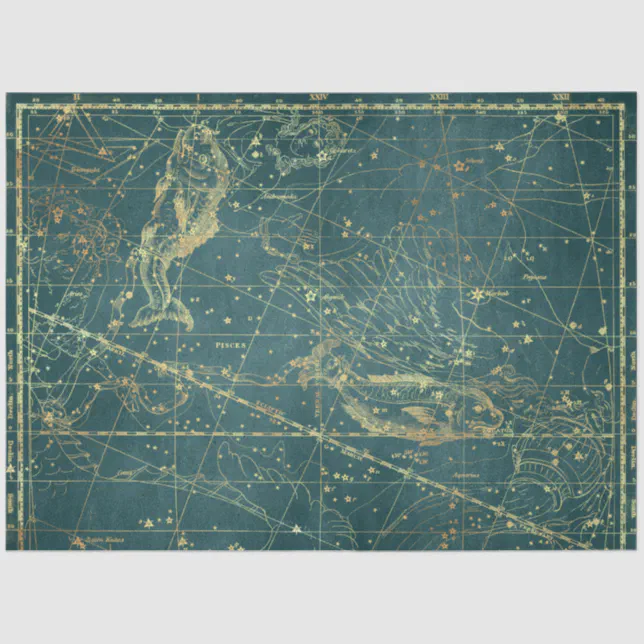 Gold Star Map Series Design 1 Tissue Paper | Zazzle