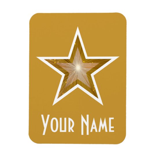 "Gold" Star 'Name' flexible magnet gold | Zazzle.com