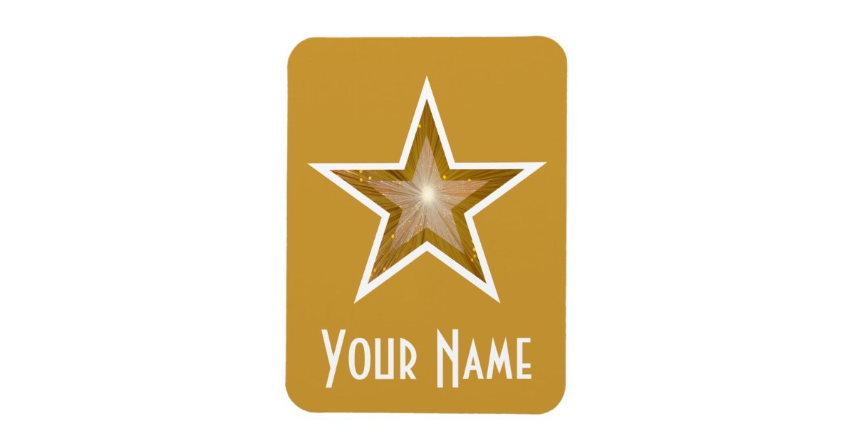 "Gold" Star 'Name' flexible magnet gold | Zazzle