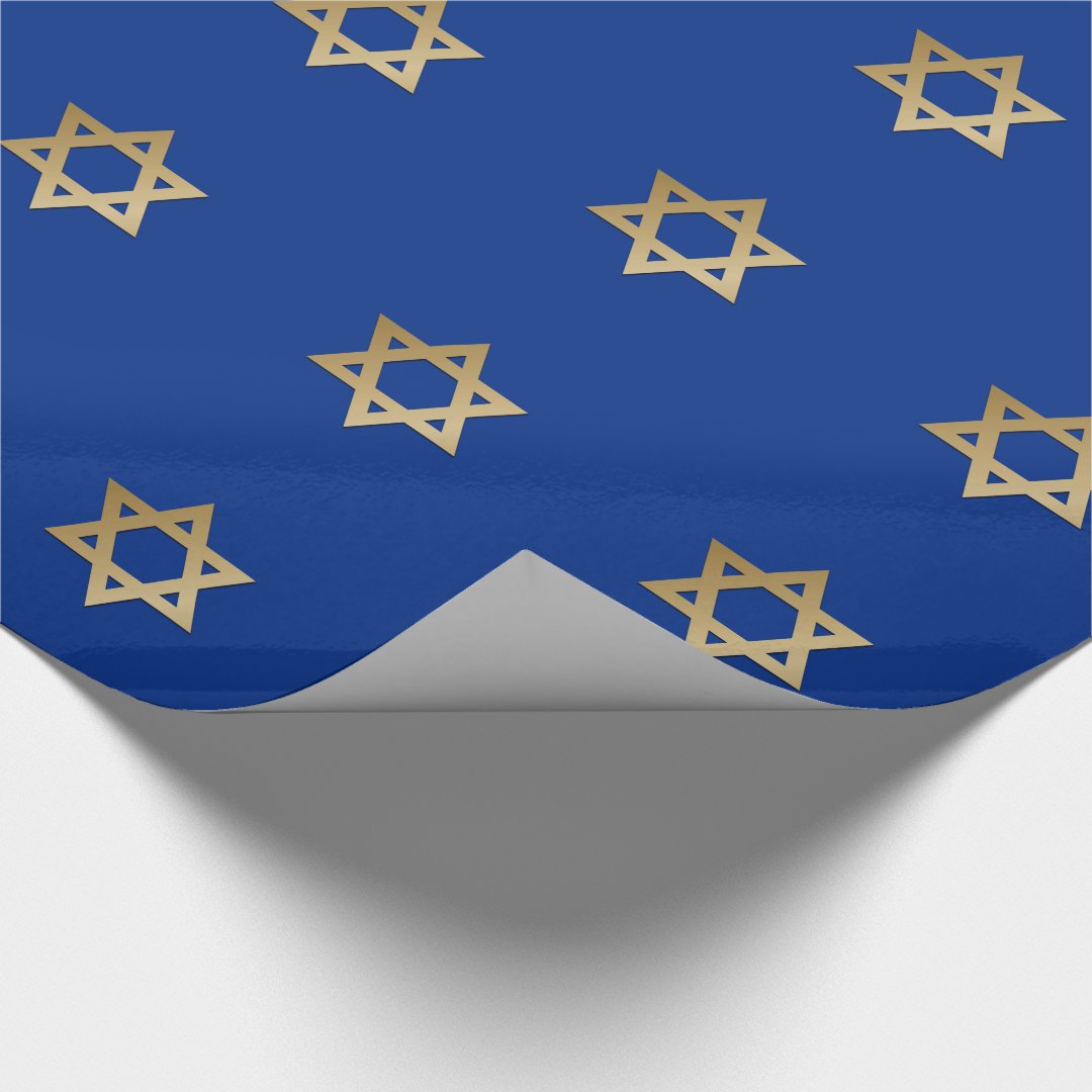 Gold Star of David Jewish Holidays Gift Wrapping Paper | Zazzle