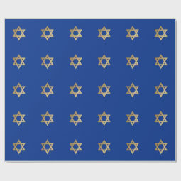Gold Star of David Jewish Holidays Gift Wrapping Paper | Zazzle