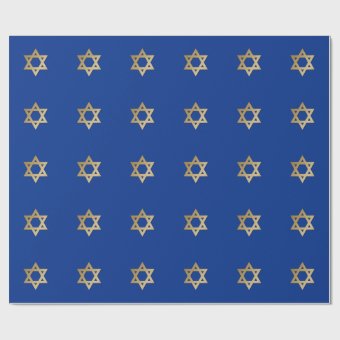 Gold Star of David Jewish Holidays Gift Wrapping Paper | Zazzle
