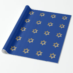 Gold Star of David Jewish Holidays Gift Wrapping Paper | Zazzle