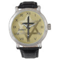 Gold Star of David With Black Cross Watch | Zazzle