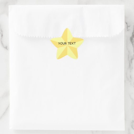 Gold Star Star Shape Sticker Template | Zazzle