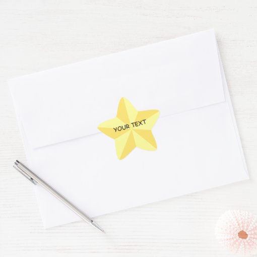 Gold Star Star Shape Sticker Template | Zazzle