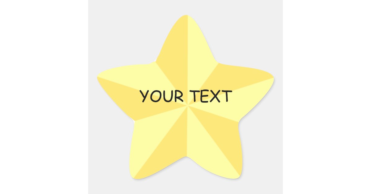 Gold Star Star Shape Sticker Template | Zazzle