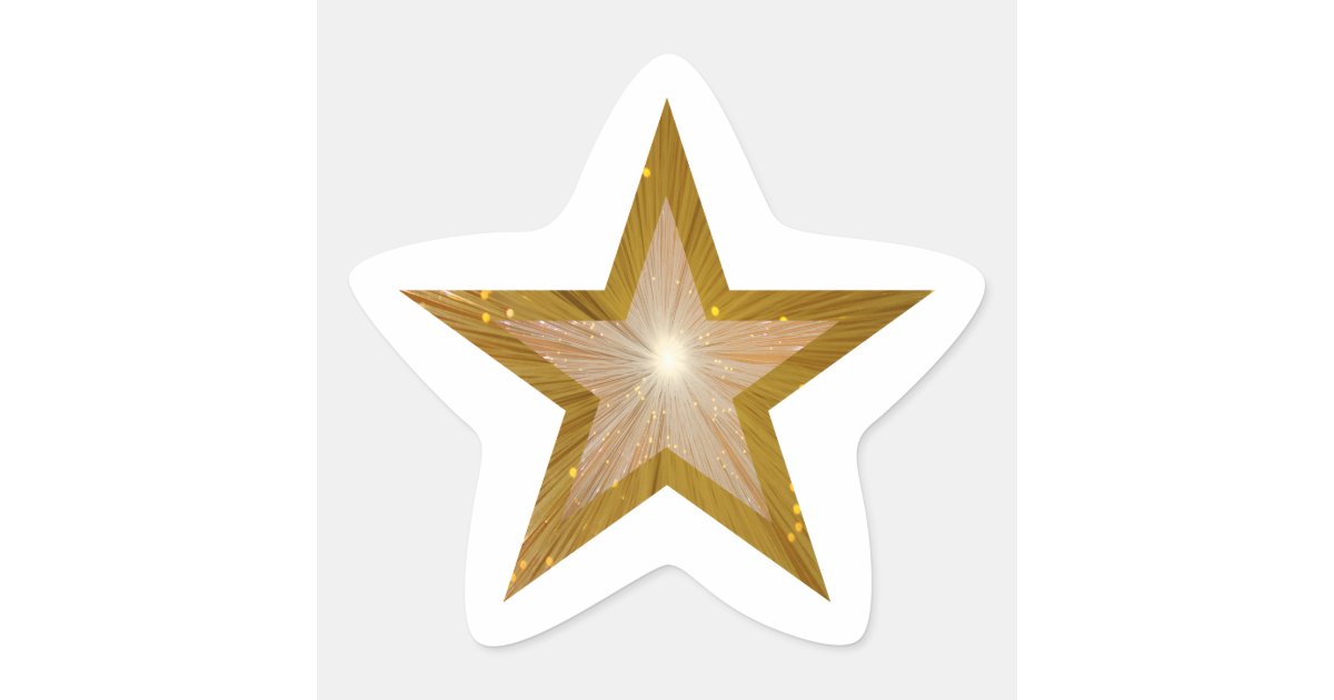 Gold Star star-shape sticker white | Zazzle