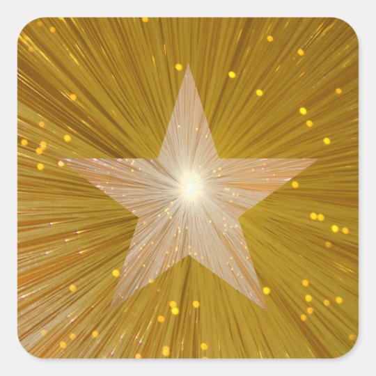 Gold Star sticker square | Zazzle.com
