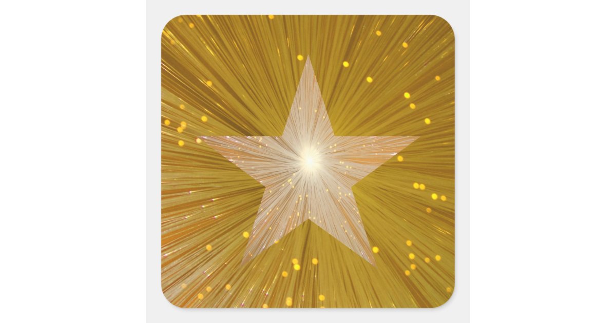 Gold Star sticker square | Zazzle