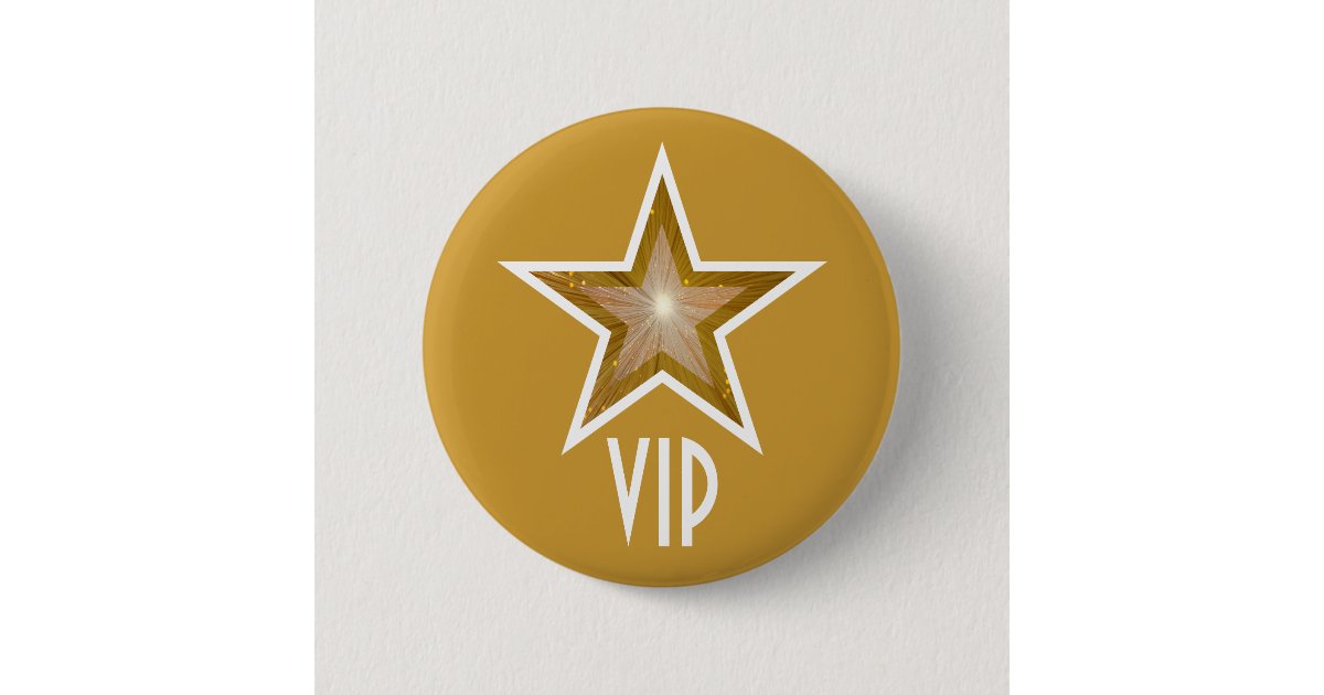 "Gold" Star 'VIP' button gold | Zazzle