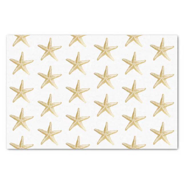 Gold Starfish Beach Coastal Theme Tissue Paper | Zazzle