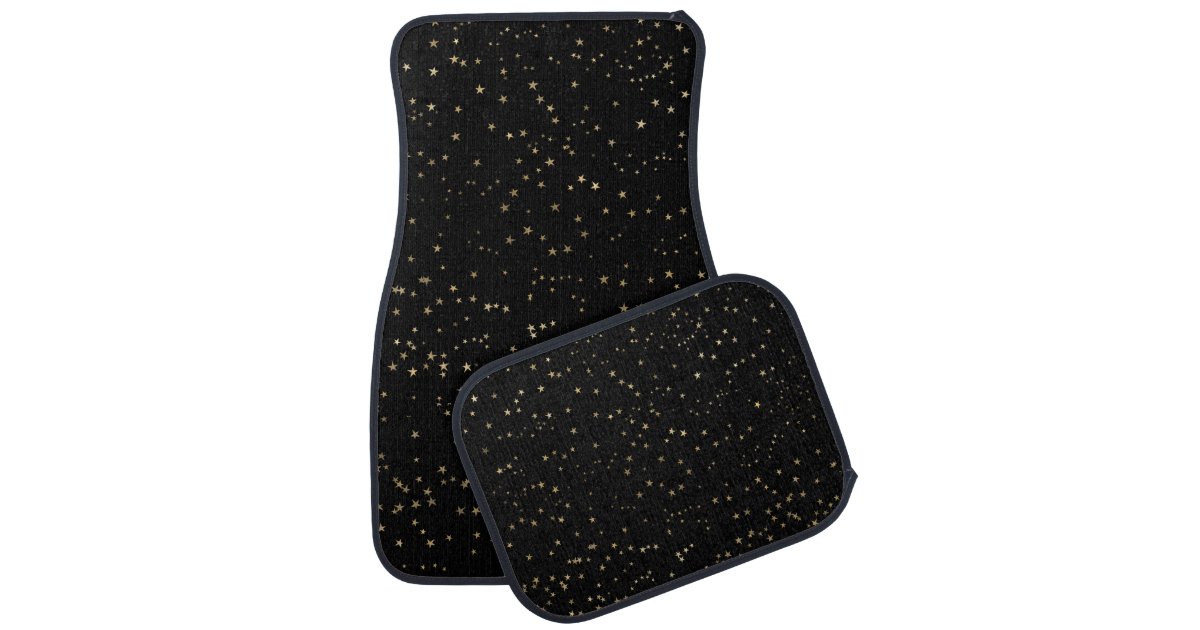 Gold Stars Black Background Car Floor Mat | Zazzle