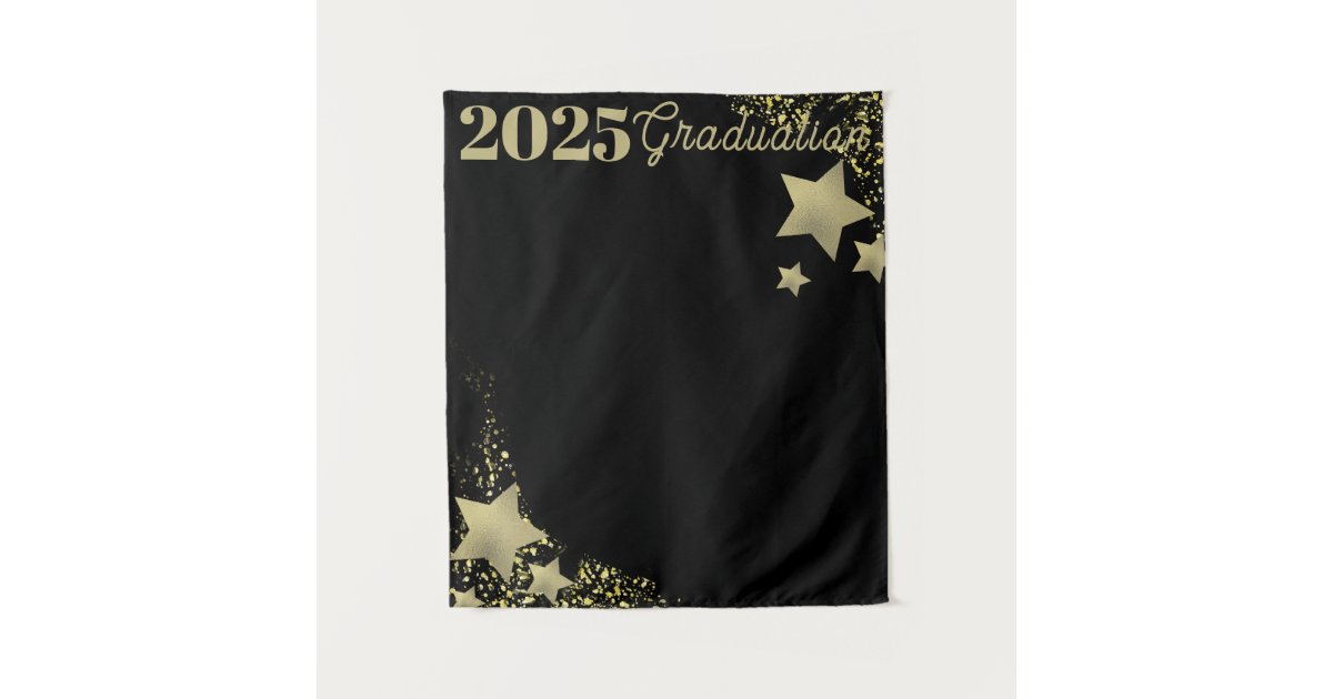 Gold Stars Graduation Backdrop | Zazzle