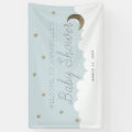 Gold Stars & Moon Blue Baby Shower Banner | Zazzle