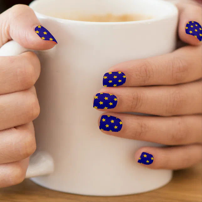 Gold Stars Pattern, Navy Blue, Exclusive Minx Nail Art | Zazzle