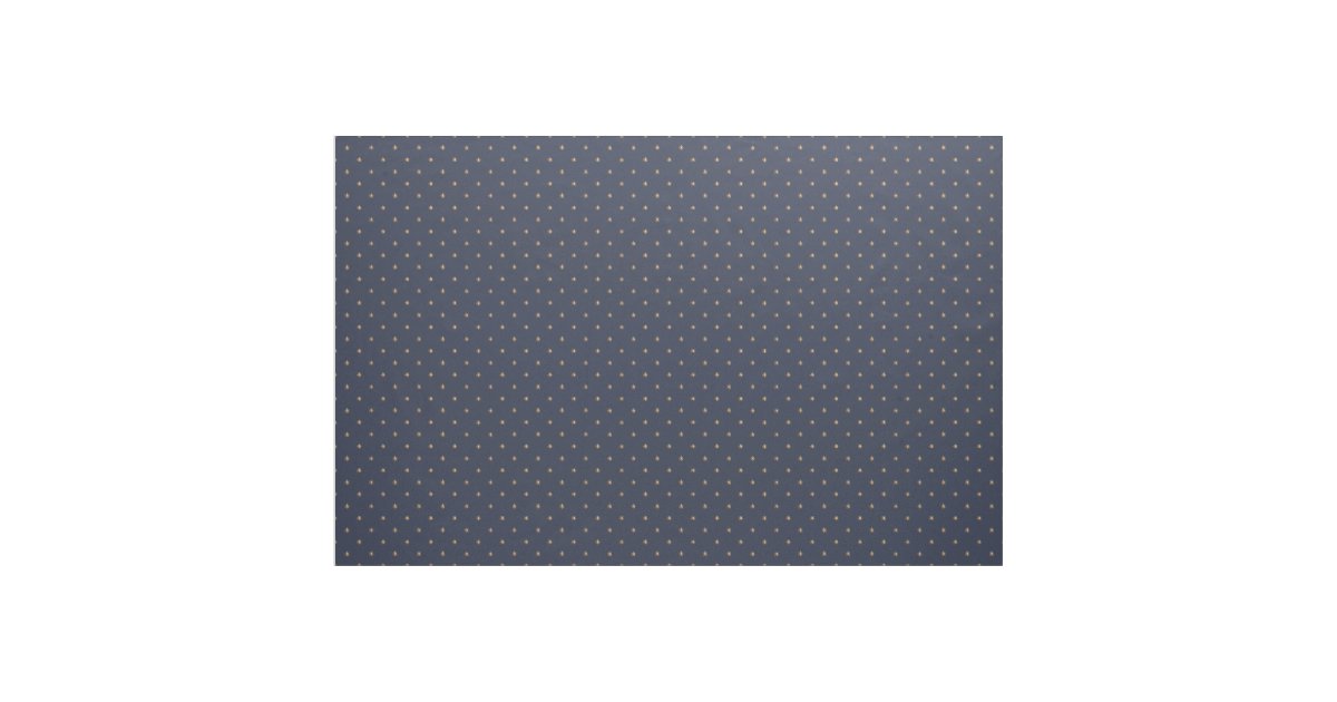 Gold Stars Pattern Navy Blue ID497 Fabric | Zazzle